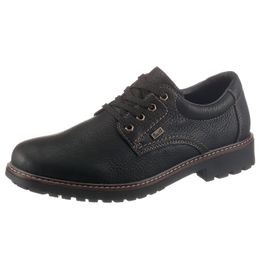 Rieker Herren Schn&uuml;rschuh, Gr. 45, schwarz, Leder, unifarben, Schuhe, mit TEX-Membrane, Freizeitschuh, Halbschuh, Schn&uuml;rschuh