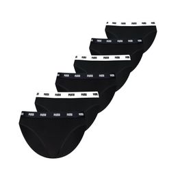 Puma Damen Slip "Puma WOMEN COTTON BRIEFS", Gr. M, schwarz-wei&szlig;, Obermaterial: 95% Baumwolle, 5% Elasthan, Unterhosen
