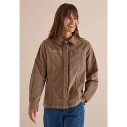 Cecil Damen Kurzjackeearthy taupe, Gr. XS, unifarben, Web, 98% Baumwolle, 2% Elasthan, Jacken, in Cord-Optik