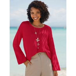 Heine Damen Strickpullover "Pullover", rot, Gr. 40, unifarben, 100% Baumwolle, Pullover