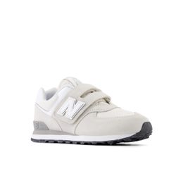 New Balance M&auml;dchen Sneaker "574", Gr. 35, beige, Leder, Synthetik, Textil, Schuhe, mit Gummilaufsohle, f&uuml;r Kinder entwickelt