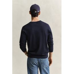 Gant Herren V-Ausschnitt-Pullover "CLASSIC COTTON V-NECK"evening blau, Gr. 4XL, unifarben, Strick, Obermaterial: 100% Baumwolle, Pullover, Regular