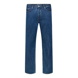 Only & Sons ONLY & SONS Herren Straight-Jeans "ONSEDGE STRAIGHT DNM", blau, Gr. 32, Abriebeffekte, Denim/Jeans, Obermaterial: 100% Baumwolle, Jeans, Baumwolle,