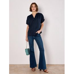 Apricot Damen T-Shirt "Top mit V-Ausschnitt", blau, Gr. 38, unifarben, Obermaterial: 100% Lyocell CLY., Blusen