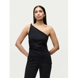 LEGER Damen One-Shoulder-Top "Darleen, LeGer by Lena Gercke", schwarz, Gr. 34, unifarben, Web, Obermaterial: 100% Baumwolle, Tops, Regular fit mit
