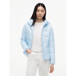 Tommy Jeans Damen Steppjacke "TJW SLIM LW HOODED PADDED JACKET", blau, Gr. XS, unifarben, Steppware, Obermaterial: 100% Nylon. Futter: 100%
