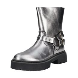 Steve Madden Damen Stiefel "Steve Madden Stiefel Leder", Gr. 38, silber, Leder, Schuhe