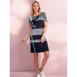Heine Damen Druckkleid "Druck-Kleid", blau, Gr. 38, bedruckt, gemustert, mehrfarbig, Jersey, 95% Viskose, 5% Elasthan, Kleider