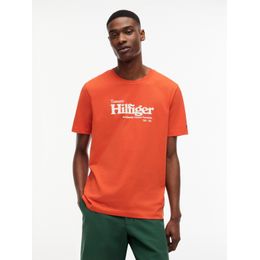 Tommy Hilfiger Herren T-Shirt "NAUTICAL CHEST GRAPHIC REGULAR", orange, Gr. XXL, Obermaterial: 100% Baumwolle, Shirts