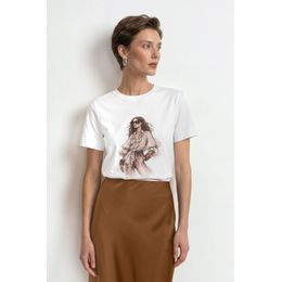 RICHROYAL Damen T-Shirt, wei&szlig;, Gr. L, Single Jersey, Obermaterial: 100% Baumwolle, Shirts, mit Frauen Print
