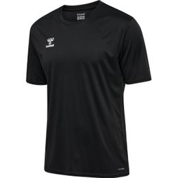 Hummel Herren Trainingsshirt "HMLESSENTIAL JERSEY S/S", schwarz, Gr. S, unifarben, Trikot, Obermaterial: 100% Polyester, Shirts, Kurzarm-Design, mit