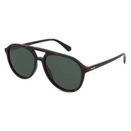 Polaroid PLD 4162/S | Unisex-Sonnenbrille | Fassung: Vollrand, Pilot, Kunststoff, Havanna | Glasfarbe: Gr&uuml;n