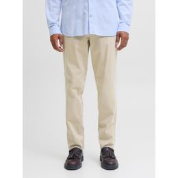 Jack & Jones JACK & JONES Herren Chinohose "JJIMARCO mit Badge und hohem Tragekomfort", beige, Gr. 36, unifarben, Web, Obermaterial: 98% Baumwolle, 2% Elasthan,
