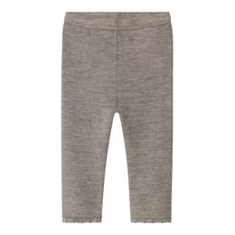 name it M&auml;dchen Leggings "NBFWANG WOOL NEEDLE LEGGING SOLID NOOS"satellite, Gr. 86, unifarben, Strick, Obermaterial: 100% Wolle, Hosen, Wolle, slim