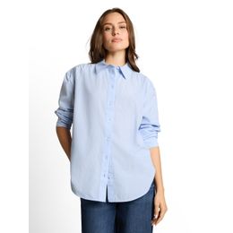 Tom Tailor Damen Hemdbluse "Loose", blau, Gr. 34, Obermaterial: 50% Baumwolle, 50% Lyocell, Blusen, mit Manschetten