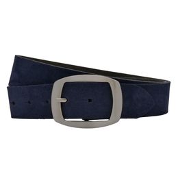 AnnaMatoni Damen Lederg&uuml;rtel "AnnaMatoni Damen Lederg&uuml;rtel in hochwertigem Velour Leder 4cm", blau, Gr. 105, 100% Leder, G&uuml;rtel