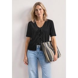 Street One Damen Strickjacke, schwarz, Gr. 38, Feinstrick, Obermaterial: 50% Viskose, 47% Polyester, 3% Elasthan, Strickjacken, Viskosemix mit