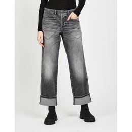 Gang Damen Loose-fit-Jeans "94ROBERTA", grau, Gr. 33, Denim/Jeans, Obermaterial: 99% Baumwolle, 1% Elasthan, Jeans, mit &uuml;bergro&szlig;en aufgesetzten