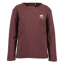 Blue Seven M&auml;dchen Langarmshirt, braun, Gr. 134, bedruckt, unifarben, Single Jersey, Obermaterial: 100% Baumwolle, Shirts, Baumwolle