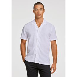 LINDBERGH Herren Leinenhemd "Leinenhemd (Kurzarm) Relaxed Fit", wei&szlig;, Gr. XXL, Obermaterial: 55% Leinen, 45% Baumwolle, Hemden