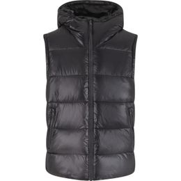 Urban Classics Herren Steppweste "Urban Classics Recycled Hooded Puffer Vest", schwarz, Gr. L, 100% Polyamid, Westen