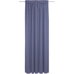 Vorhang Adam, B:142cm H:375cm, blau, Baumwolle (Bio-Baumwolle), Wohnzimmer, Gardinen, "Uni Collection, Made in Germany", Blickdichter aus 100%
