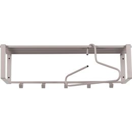 Garderobenleiste SPINDER DESIGN, B:70cm H:19cm T:29cm, grau, Stahl, Garderobenhalter, "REX", Wandgarderobe aus Stahl mit Hutablage und 5 bzw. 7 Haken