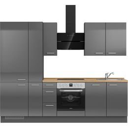 K&uuml;chenzeile Nobilia, B:270,3cm H:216,6cm T:60cm, grau, Komplettk&uuml;chen-Sets, ""Flash II", NEU: individuell anpassbar mit gratis Profi-Beratung",