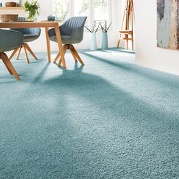 ANDIAMO Teppichboden "Verona, Velours, Gesamth&ouml;he 6 mm, Luxusklasse LC2", B : 400cm 1 Stk., L: 450cm, blau, Schlafzimmer, Teppiche, Uni Farben,
