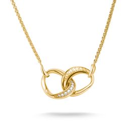 Thomas Sabo Damen Kette mit Anh&auml;nger "Together Kette gelbgoldfarben", 45, Metall, gold, Metall, Halsketten, mit Zirkonia (synth.)