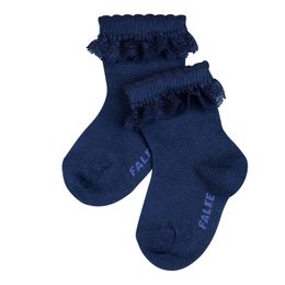 Falke M&auml;dchen Socken "Romantic Lace", blau, Gr. 74, glatt, Obermaterial: 76% Baumwolle CO. 22% Polyamid PA. 2% Elasthan EL., Socken