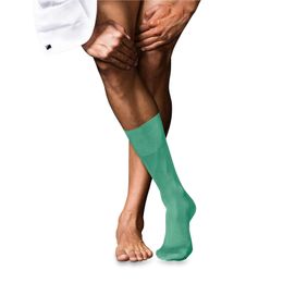 Falke Damen Socken "No. 9 Pure Fil d'&Eacute;cosse", Gr. 41, gr&uuml;n, Obermaterial: 93% Baumwolle CO. 7% Polyamid PA., glatt, Socken