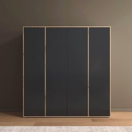 Dreht&uuml;renschrank Rauch, B:187cm H:194cm T:53cm, grau, Holzwerkstoff, Schr&auml;nke, "Kleiderschrank Schrank Garderobe W&auml;scheschrank NABILA viel Stauraum",