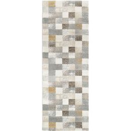 Teppich, B:80cm H:20mm L:200cm, grau, OCI DIE TEPPICHMARKE, Polypropylen, Wohnzimmer, Teppiche, "NEW VILLA SQUARES, auch als L&auml;ufer und in Rund",
