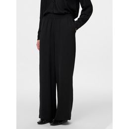 Pieces Damen Schlupfhose "PCTIFFANY HW WIDE PANTS WVN NOOS BC", schwarz, Gr. XXL, unifarben, Web, Obermaterial: 100% Polyester, Hosen, Sommerhose