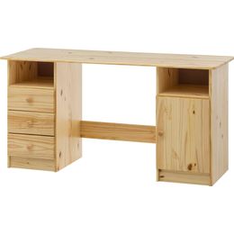 M&ouml;bilia Schreibtisch M&Ouml;BILIA, B:144cm H:73cm T:54cm, beige, Kinderzimmer, Tische, "Chur", Gefertigt aus massivem Kiefernholz, Home office