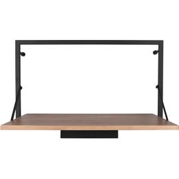 Wandregal, B:50cm H:30cm T:30cm, braun, Mirrors and More, Holz teilmassiv, Metall, Wohnzimmer, Regale, "Leonie"