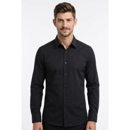 Calvin Klein Herren Businesshemd "XSLIM ESNTL POPLIN NOS STR SLD", schwarz, Gr. 41, unifarben, Web, Obermaterial: 97% Baumwolle, 3% Elasthan, Hemden,