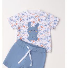 IDO M&auml;dchen Latzhose "BABY BOY SUMMER SET"wei&szlig;, orange, Gr. 62, 95% Baumwolle, 5% Elasthan, Hosen