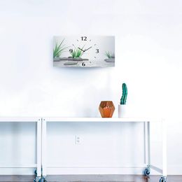 Wanduhr Artland, B:60cm H:30cm T:0,3cm, wei&szlig;, Wohnzimmer, Wanduhren, "3 D Steine", wahlweise mit Quarz- oder Funkuhrwerk, lautlos ohne Tickger&auml;usche