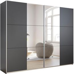 Schwebet&uuml;renschrank Rauch, B:261cm H:210cm T:59cm, grau, Holzwerkstoff, Schr&auml;nke, "Kleiderschrank Dreht&uuml;renschrank Schrank Garderobe KRONACH",