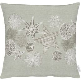 Dekokissen Apelt, B:49cm H:1cm L:49cm, grau, Obermaterial: 70% Polyester, 30% Viskose, Dekokissen_Sitzkissen_Kissenh&uuml;llen, "4708", 4708 49X49