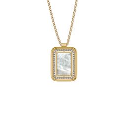 Fossil Damen Kette mit Anh&auml;nger "Raquel", Edelstahl, L: 71, gold, Edelstahl, Halsketten, mit Glasstein - mit Perlmutt