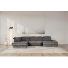 Wohnlandschaft DIE PLANBAR, B:382cm H:84cm T:260cm, grau, 88% Polyester, 12% Polyamid, Sofas, "MP-IN17004 U-Form, Breite 382 cm, mit