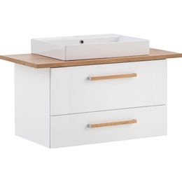 Waschtisch Schildmeyer, B:102,2cm H:61,5cm T:50cm, wei&szlig;, Badezimmer, Waschtische, "Duo, Waschtisch, Made in Germany, B: 100 cm", Solide Verarbeitung