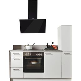K&uuml;che KOCHSTATION, B:180cm T:58cm, wei&szlig;, Komplettk&uuml;chen-Sets, ""KS-Scafa", mit h&ouml;henverstellbaren F&uuml;&szlig;en", vormontiert, wahlweise mit E-Ger&auml;ten,