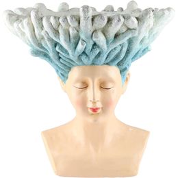 AM Design Dekofigur "Frauenkopf mit Korallen aus Polyresin", B/H/T: 32cm x 42cm x 42cm, orange, Wohnzimmer, Dekofiguren, handgefertigte