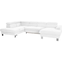 COTTA Kinder Wohnlandschaft "Komaris U-Form, B: 320 cm", B/H/T: 320cm, Leder PAMPAS, Ottomane links,mit Bettfunktion,mit Bettkasten,ohne