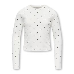 KIDS Only M&auml;dchen Langarmshirt "KOGBELLA LIFE AOP L/S TOP JRS NOOS"cloud dancer detail:schwarz hearts, Gr. 122, bedruckt, Jersey, Obermaterial: 95%