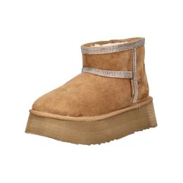 Steve Madden Damen Plateaustiefelette "Steve Madden Stiefelette Veloursleder", Gr. 39, braun, Veloursleder, Schuhe